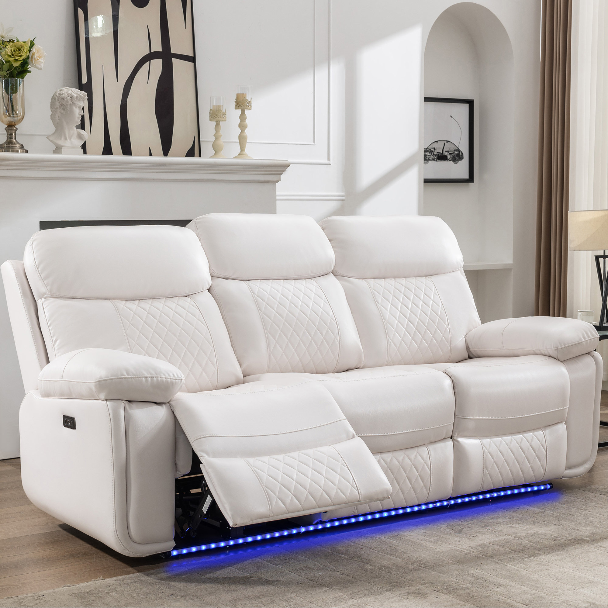 Ivy Bronx Heaney 83.8" Wide Faux Leather Home Theatre Sofa - Wayfair Canada